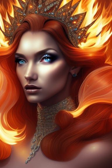 The Fire Queen #6 - AI Generated Artwork - NightCafe Creator