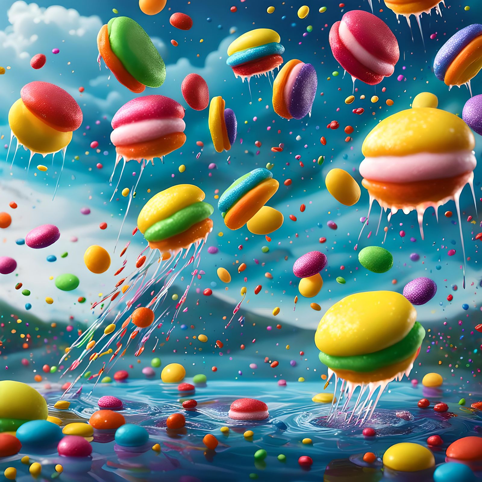 Raining smarties - AI Generated Artwork - NightCafe Creator