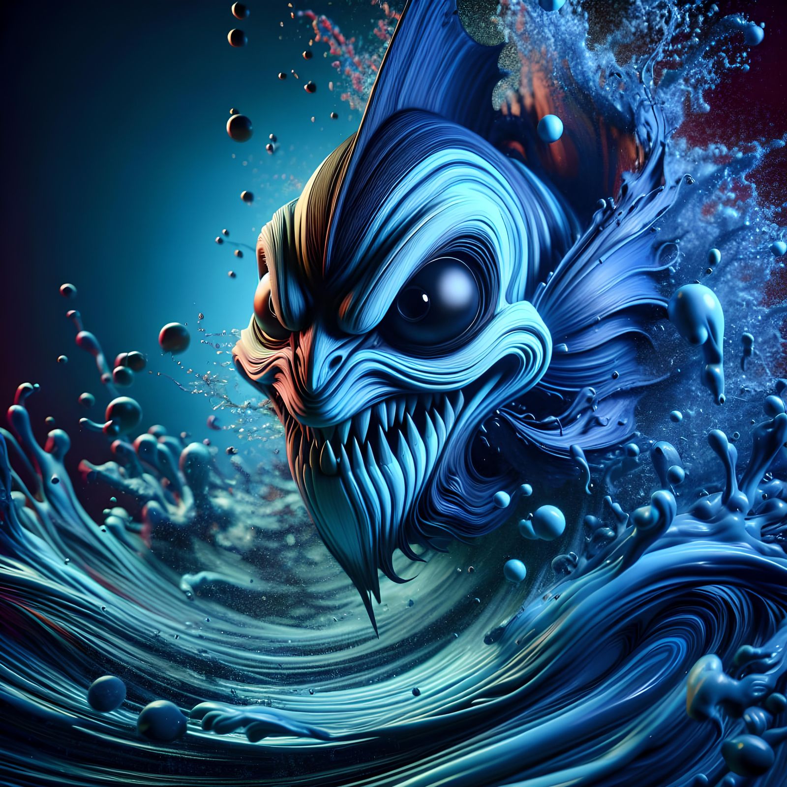 Evil fish - AI Generated Artwork - NightCafe Creator