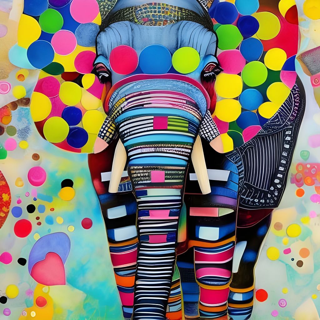 Elephant confetti - AI Generated Artwork - NightCafe Creator