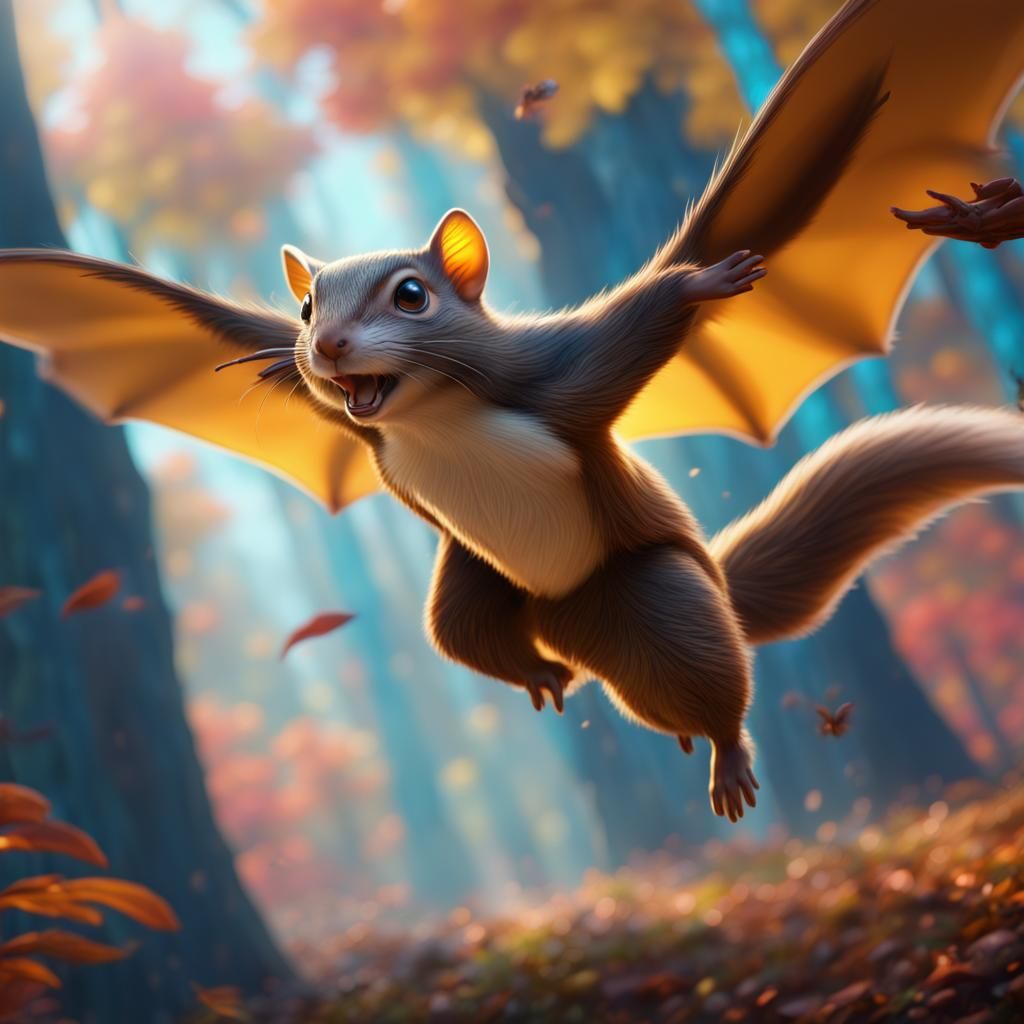 Flying bat squirrel - AI Generated Artwork - NightCafe Creator