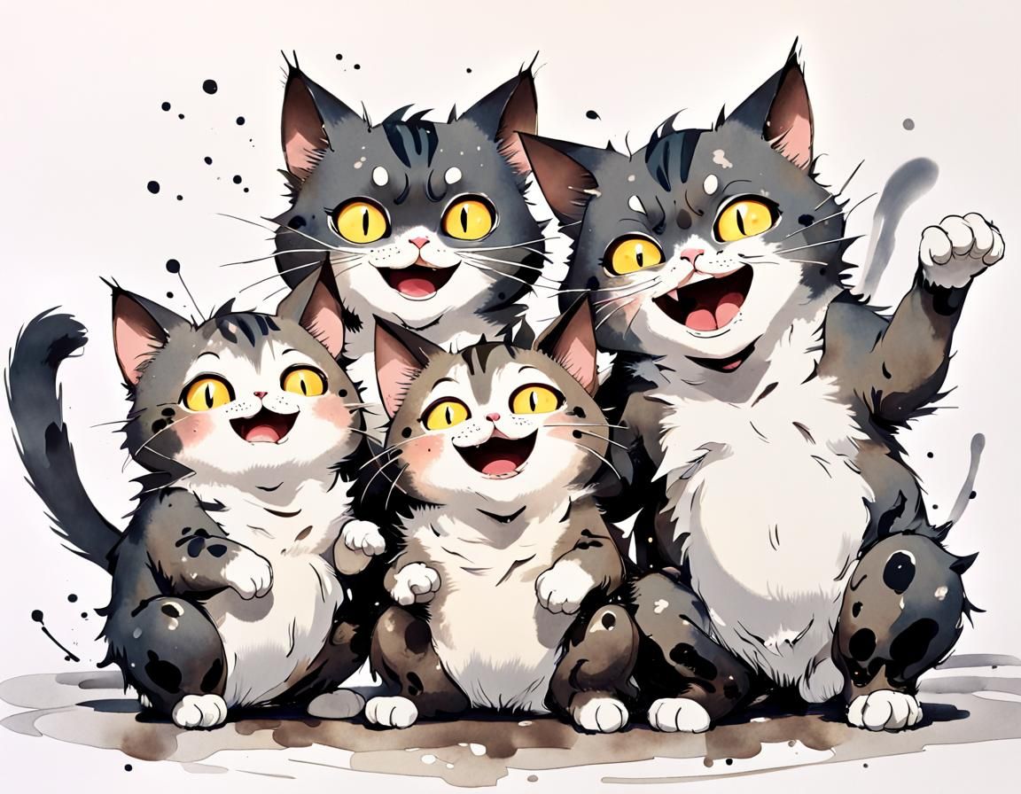 The Cat Chuckle - AI Generated Artwork - NightCafe Creator