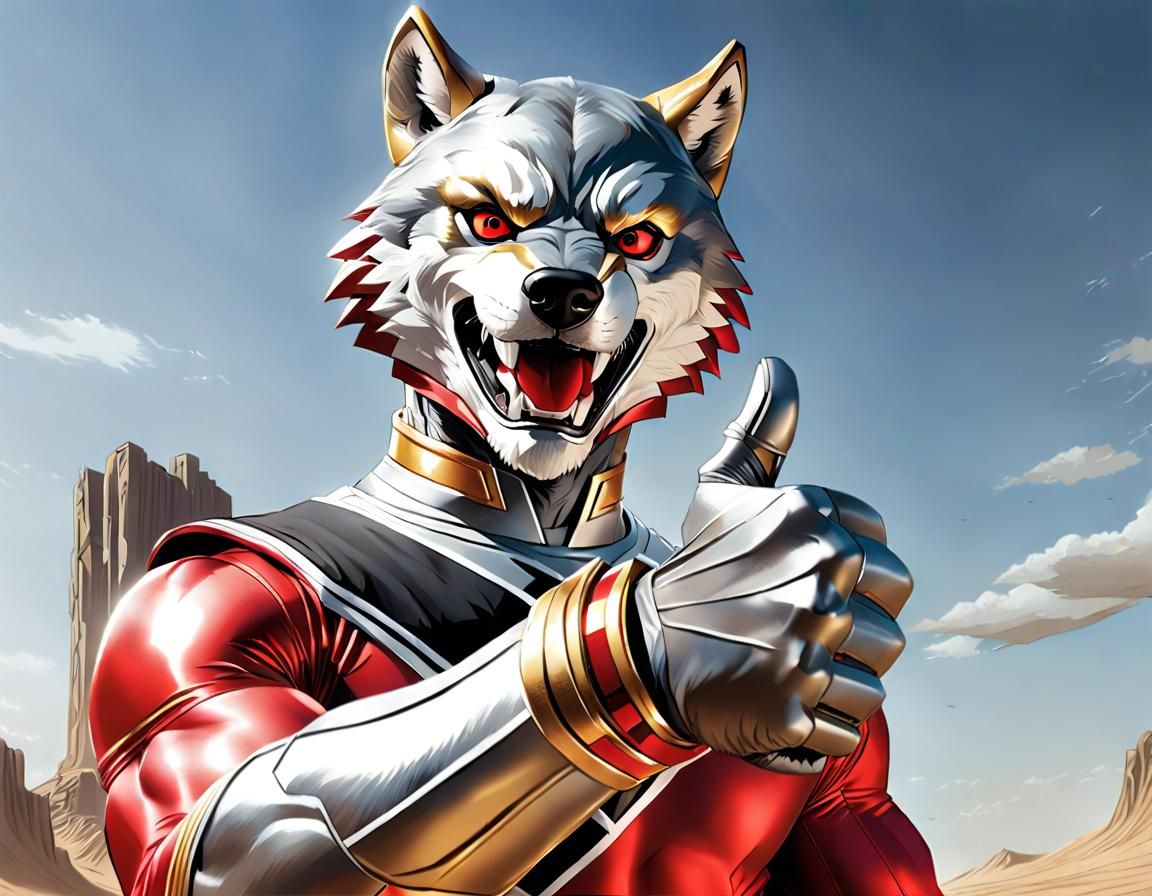 Victorious Red Wolf Ranger - AI Generated Artwork - NightCafe Creator
