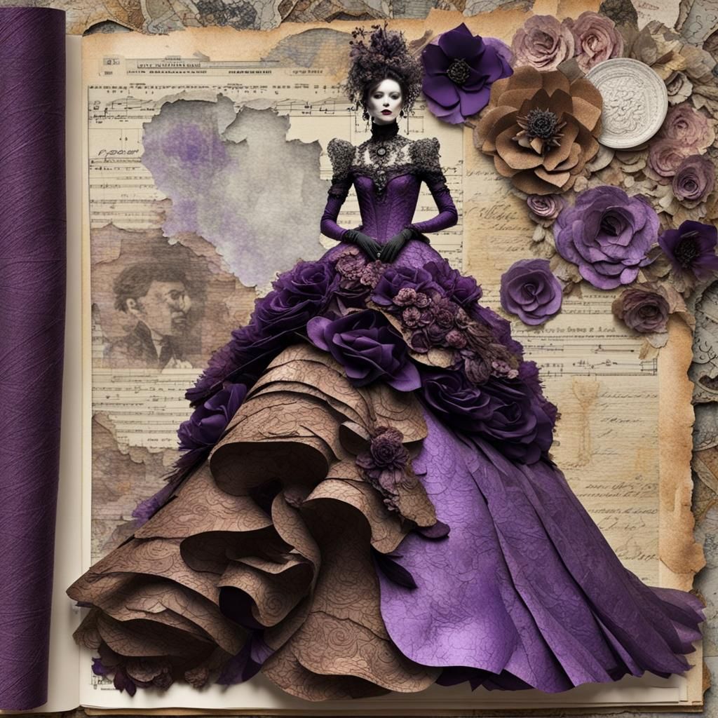 Fine Art Paper Collage Couture Ball Gown : Alexander McQueen Savage ...