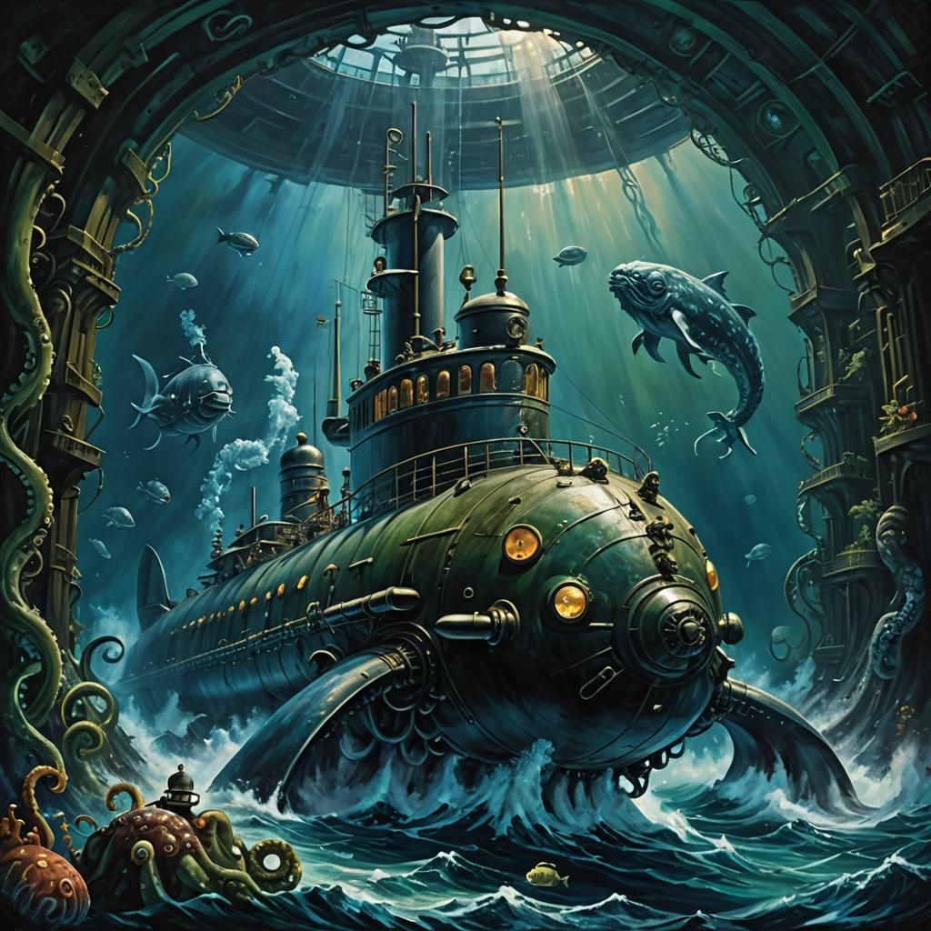 Captain Nemo's Nautilus - AI Generated Artwork - NightCafe Creator