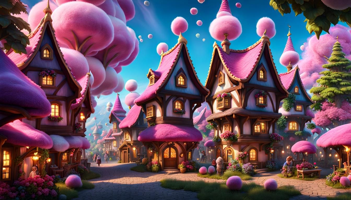 Candyland Shops - AI Generated Artwork - NightCafe Creator