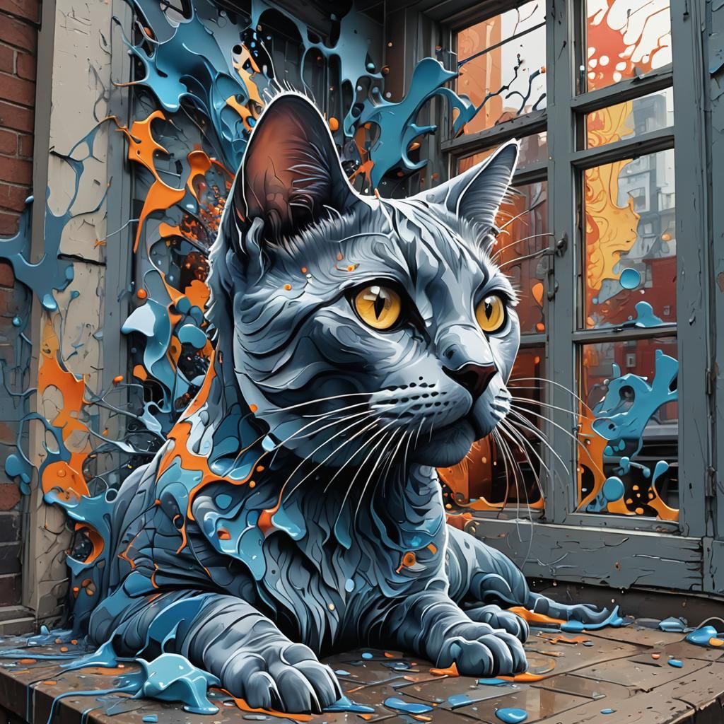 beside the bay where a much-loved psychotic Russian blue cat with brain ...