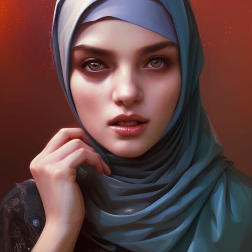 beautiful girl, hijab - AI Generated Artwork - NightCafe Creator