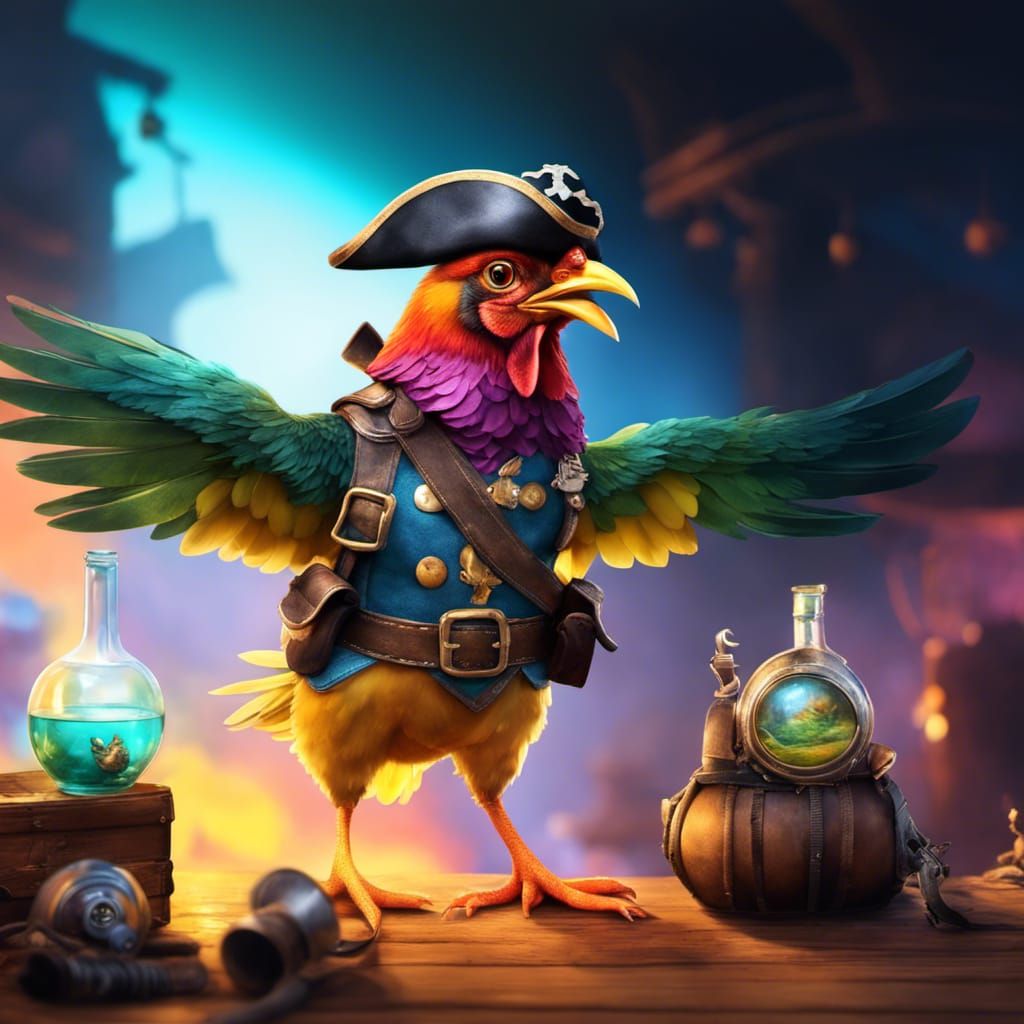 Pirate Chook - AI Generated Artwork - NightCafe Creator