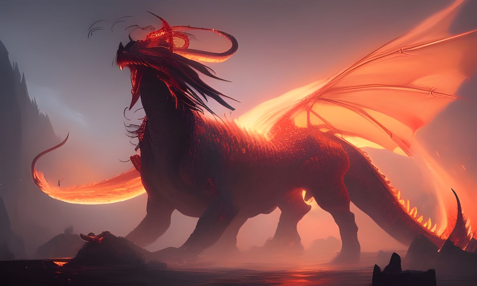 Fire Dragon - AI Generated Artwork - NightCafe Creator