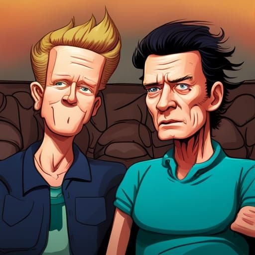 Beavis and Butthead sitting on a couch - AI Generated Artwork ...