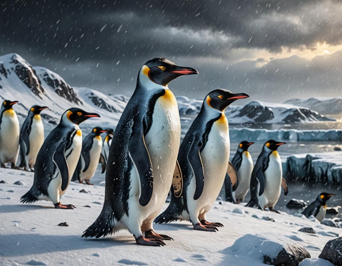Penguins. - AI Generated Artwork - NightCafe Creator