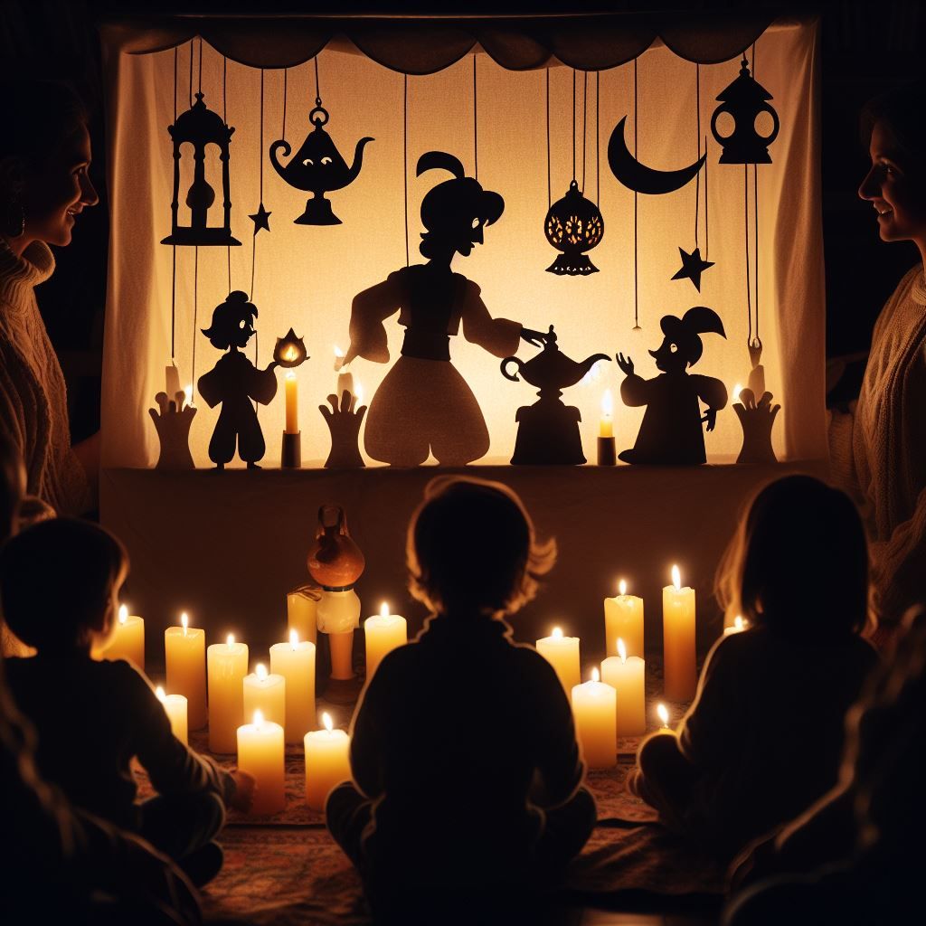 Shadow puppet show: Aladdin and the Genie - AI Generated Artwork ...
