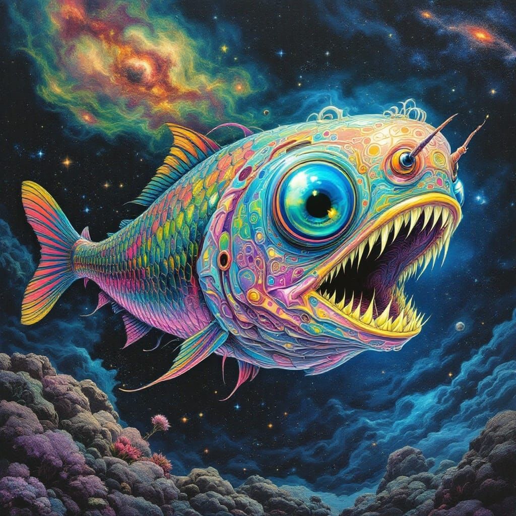 Hungry fish - Cosmic Fish in Biomechanical Splendor