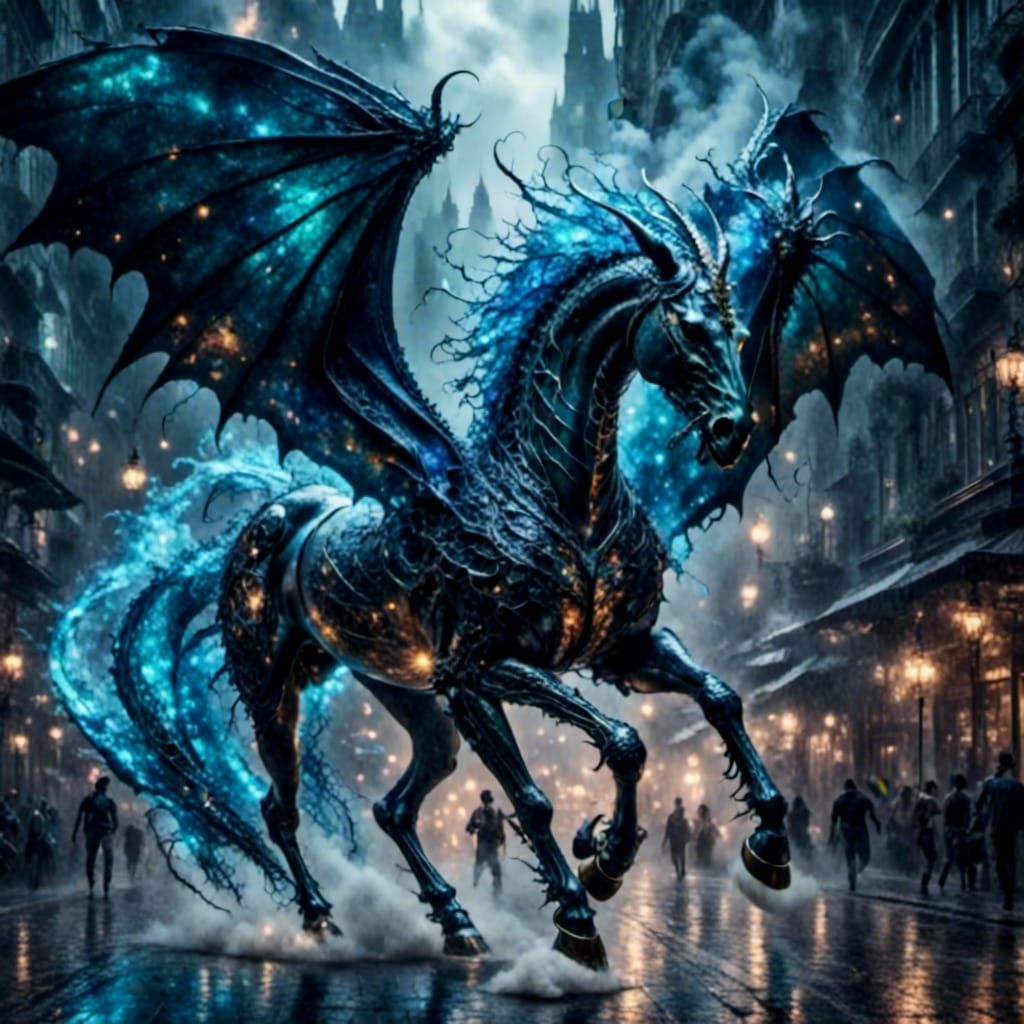 Demon Hybrid Horse 5 legged 😂 - AI Generated Artwork - NightCafe Creator