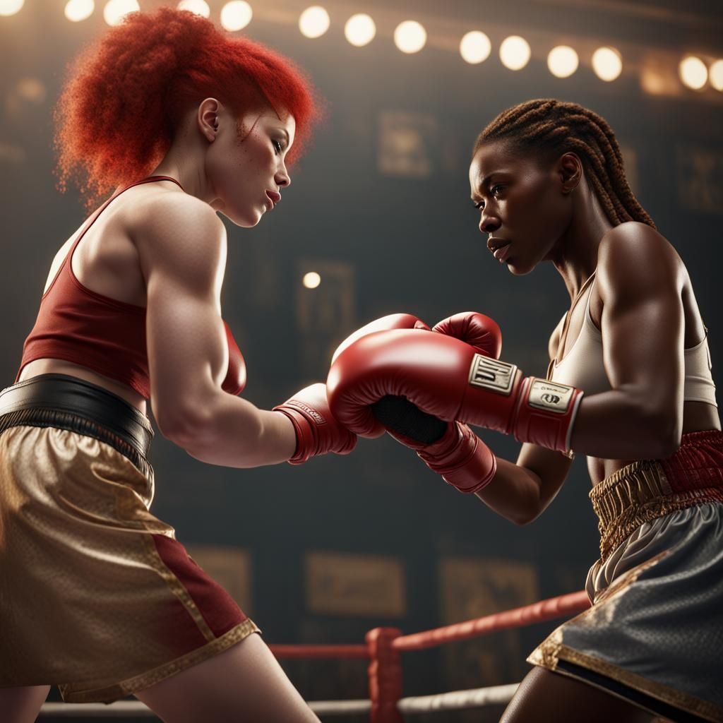 a boxing match between two young prospects - AI Generated Artwork ...