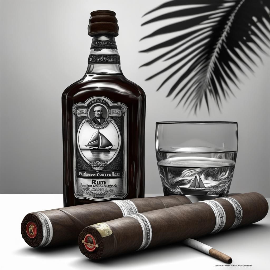 Rum and Cuban Cigar - AI Generated Artwork - NightCafe Creator