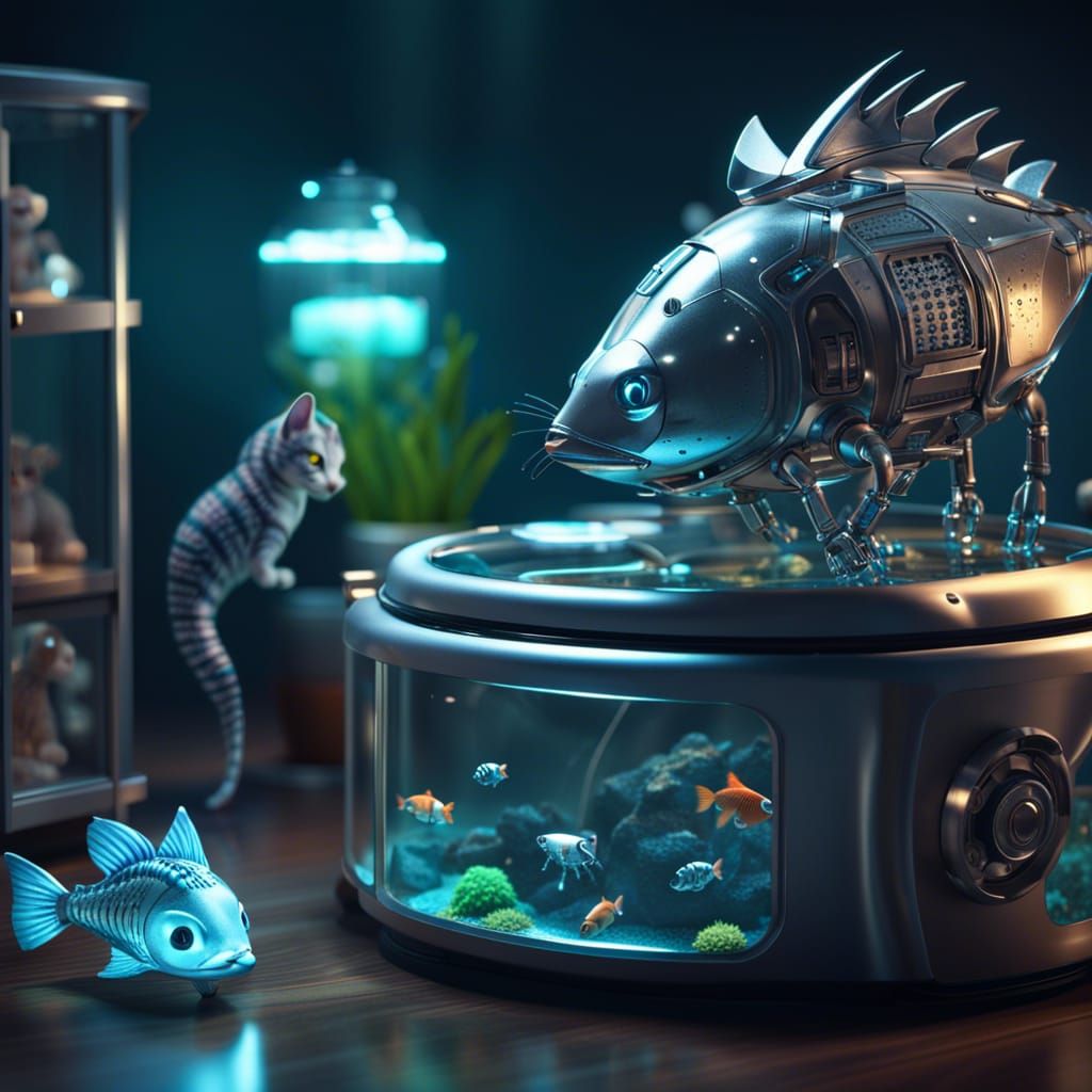 Pet Fish evolved - takeover - AI Generated Artwork - NightCafe Creator