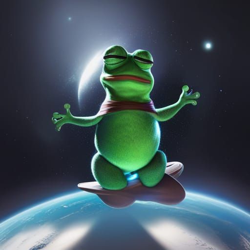 Pepe in Space: The Extreme Frog of Skateboarding - AI Generated Artwork ...
