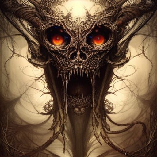 Skeleton Demon Face - AI Generated Artwork - NightCafe Creator