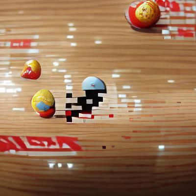 8-Bit Pins Crash in Retro Video Game Artwork - AI Art