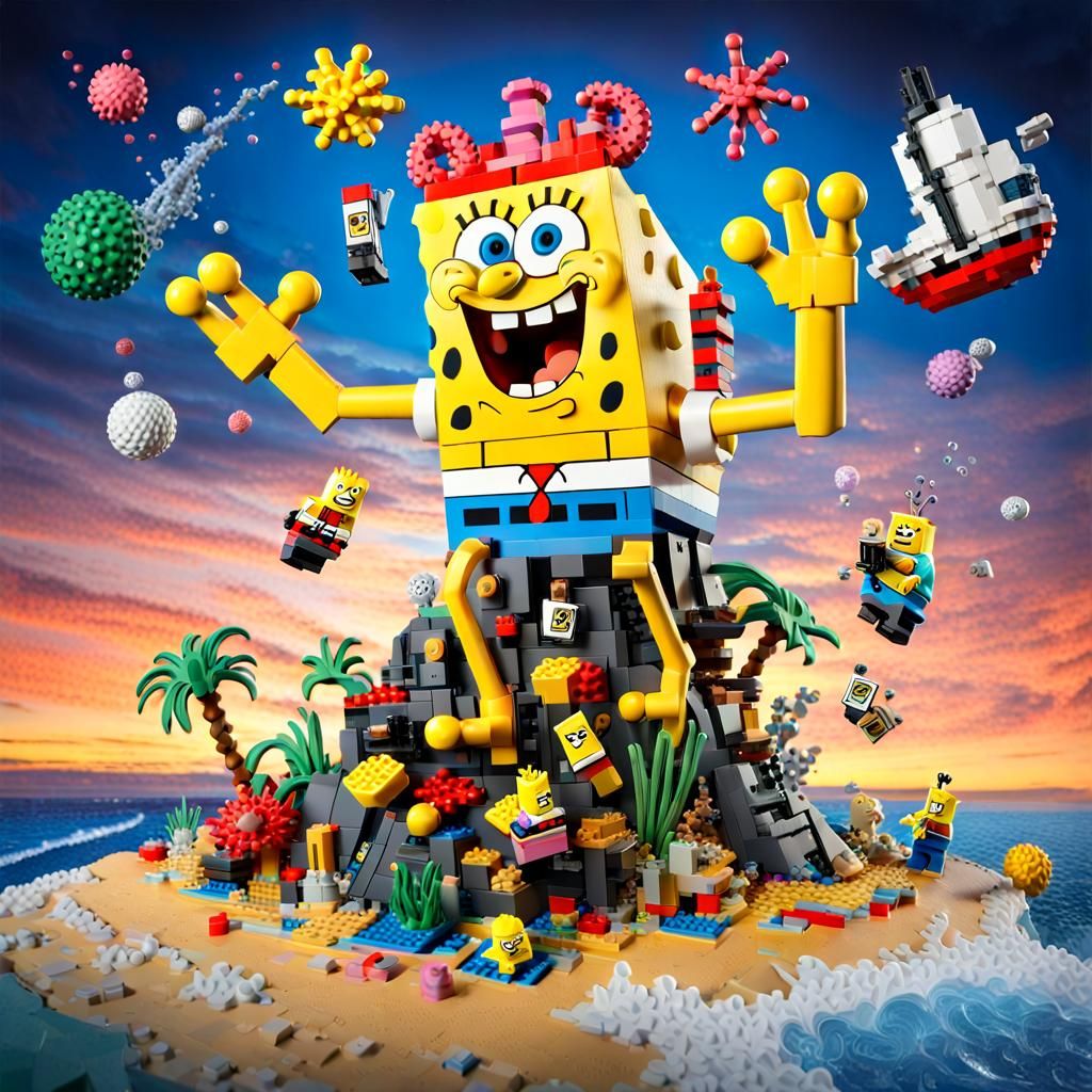 Lego Spongebob Statue - AI Generated Artwork - NightCafe Creator