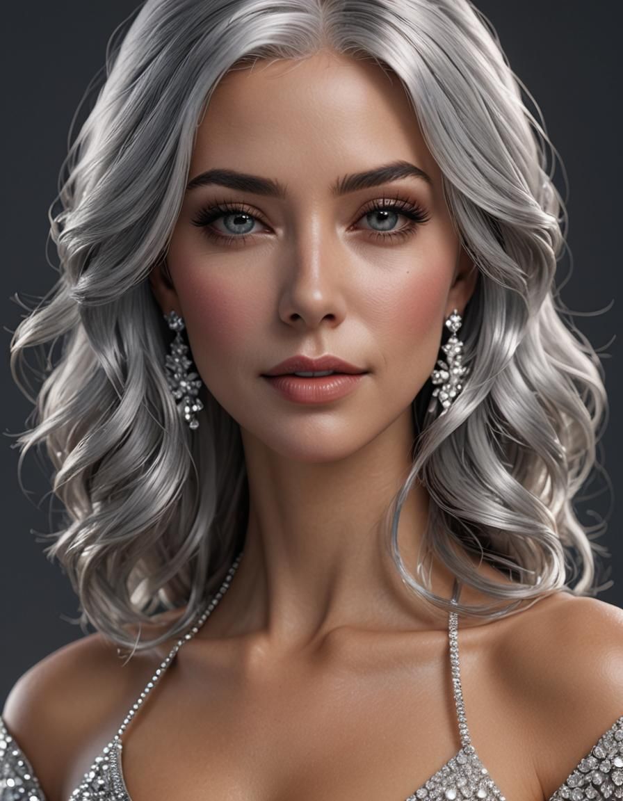 The Perfect Silver Hair - AI Generated Artwork - NightCafe Creator