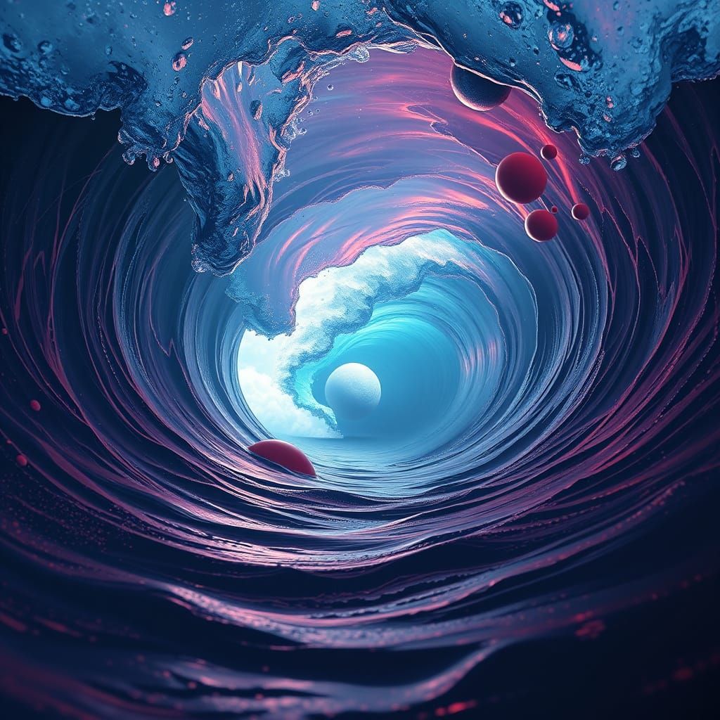 Inside the Tunnel of a Wave - Surreal Wave Tunnel Immersed i...