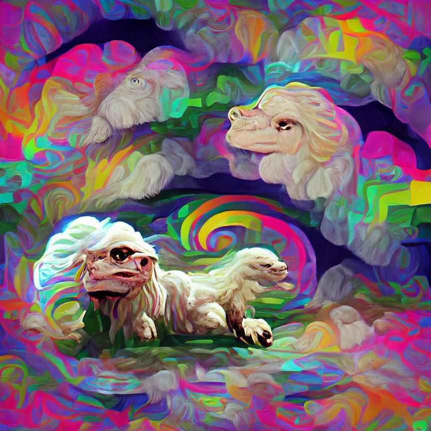 Falcor from Never Ending Story psychedelic - AI Generated Artwork - NightCafe Creator