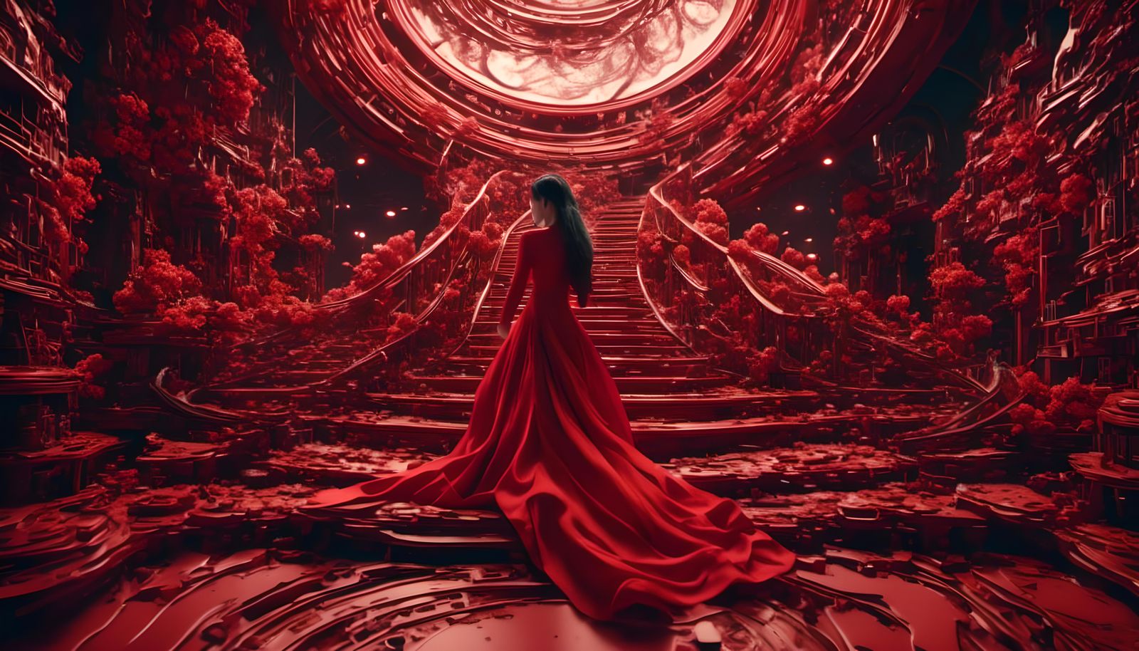 Red Dress Construct - AI Generated Artwork - NightCafe Creator