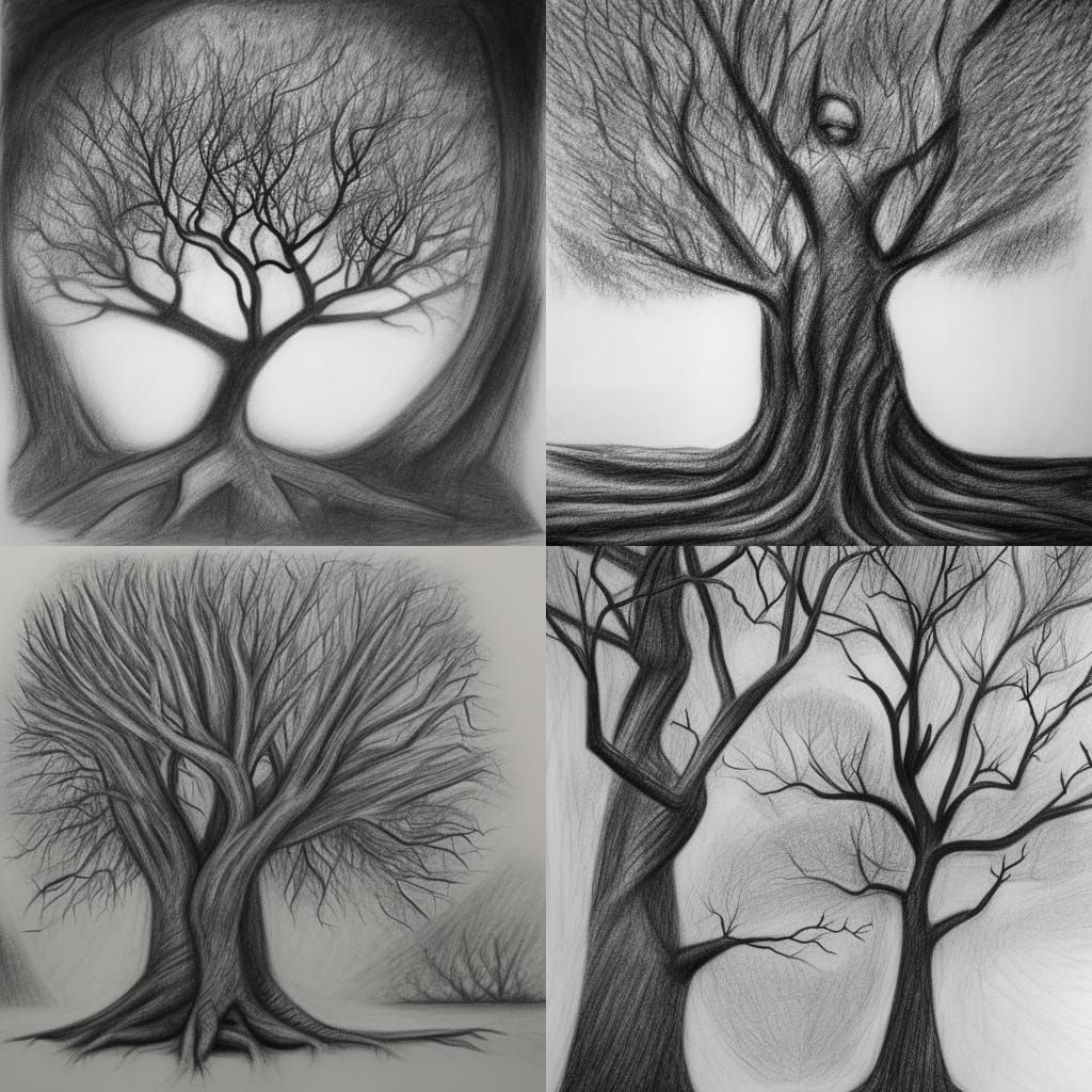 A tree represents the branching nature of stories, with different paths ...