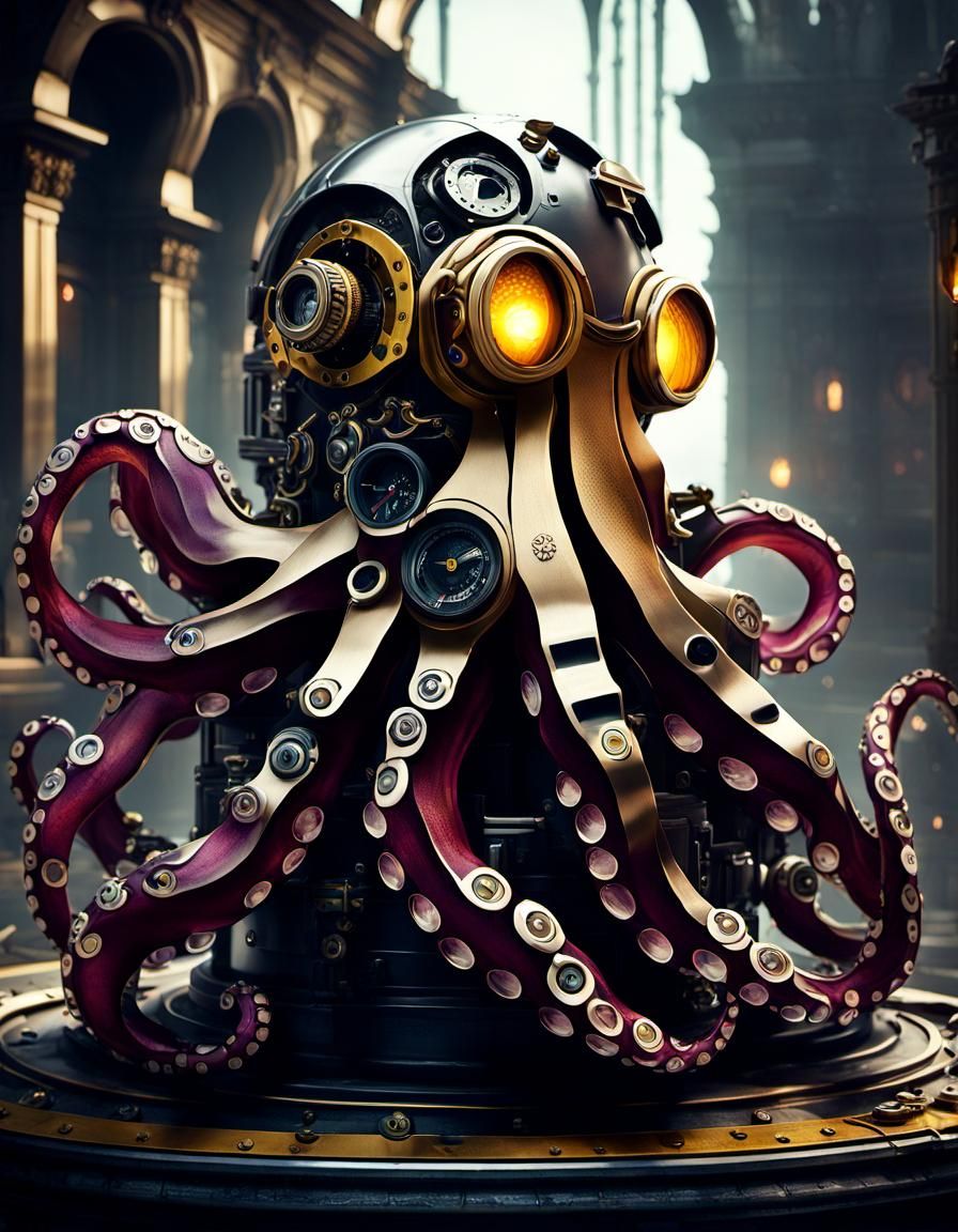 Mechanical Octopus - AI Generated Artwork - NightCafe Creator