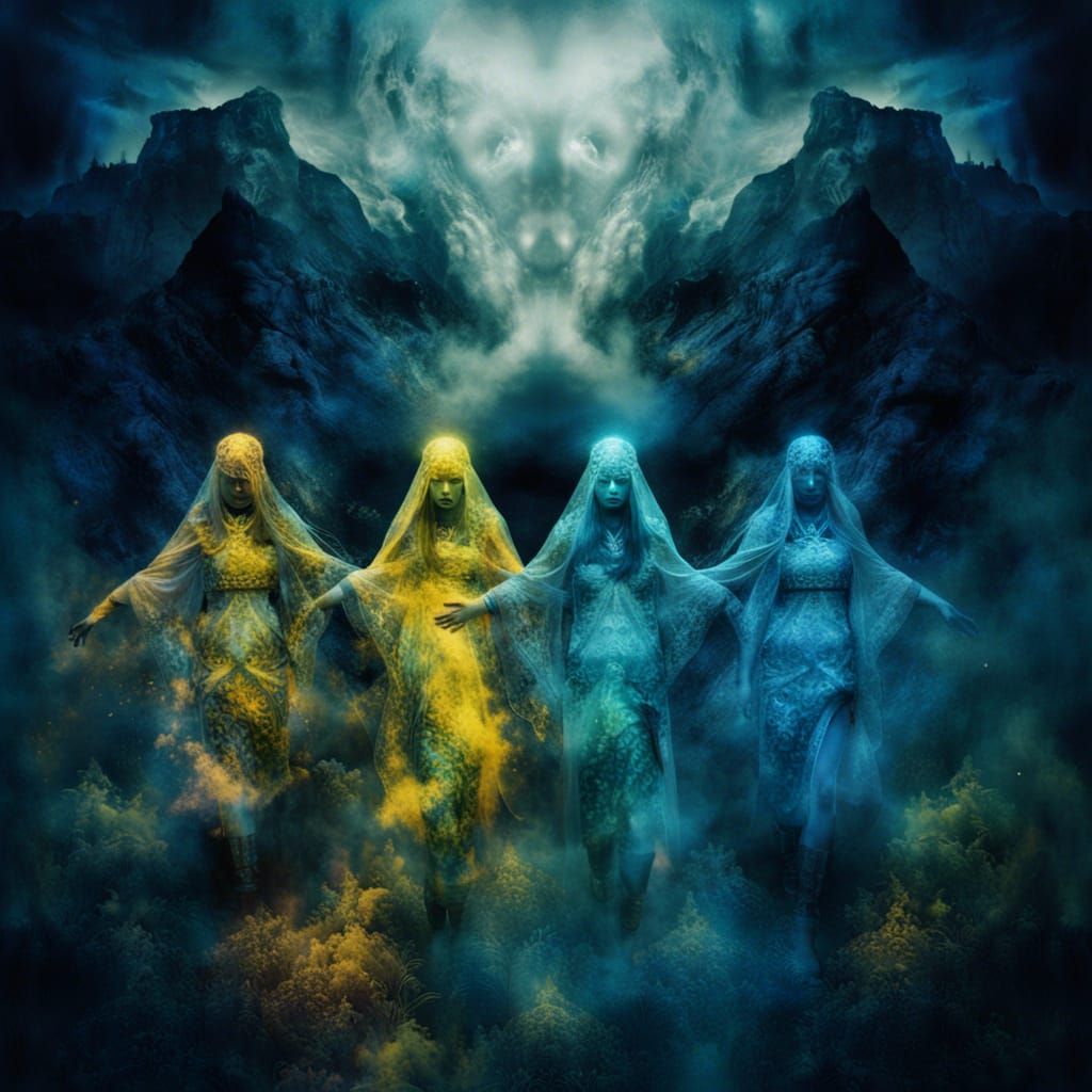 Four ghosts - AI Generated Artwork - NightCafe Creator