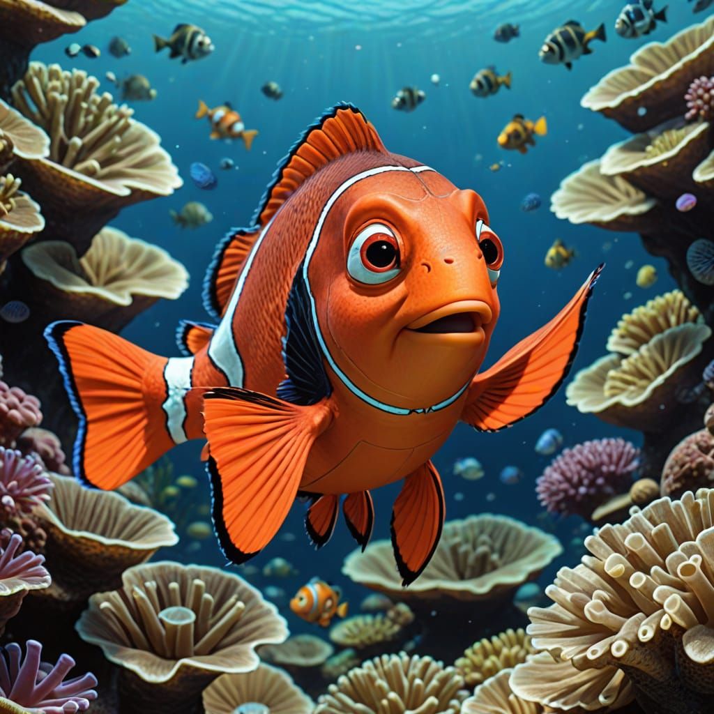 nemo - Underwater Scene with a Fish Character