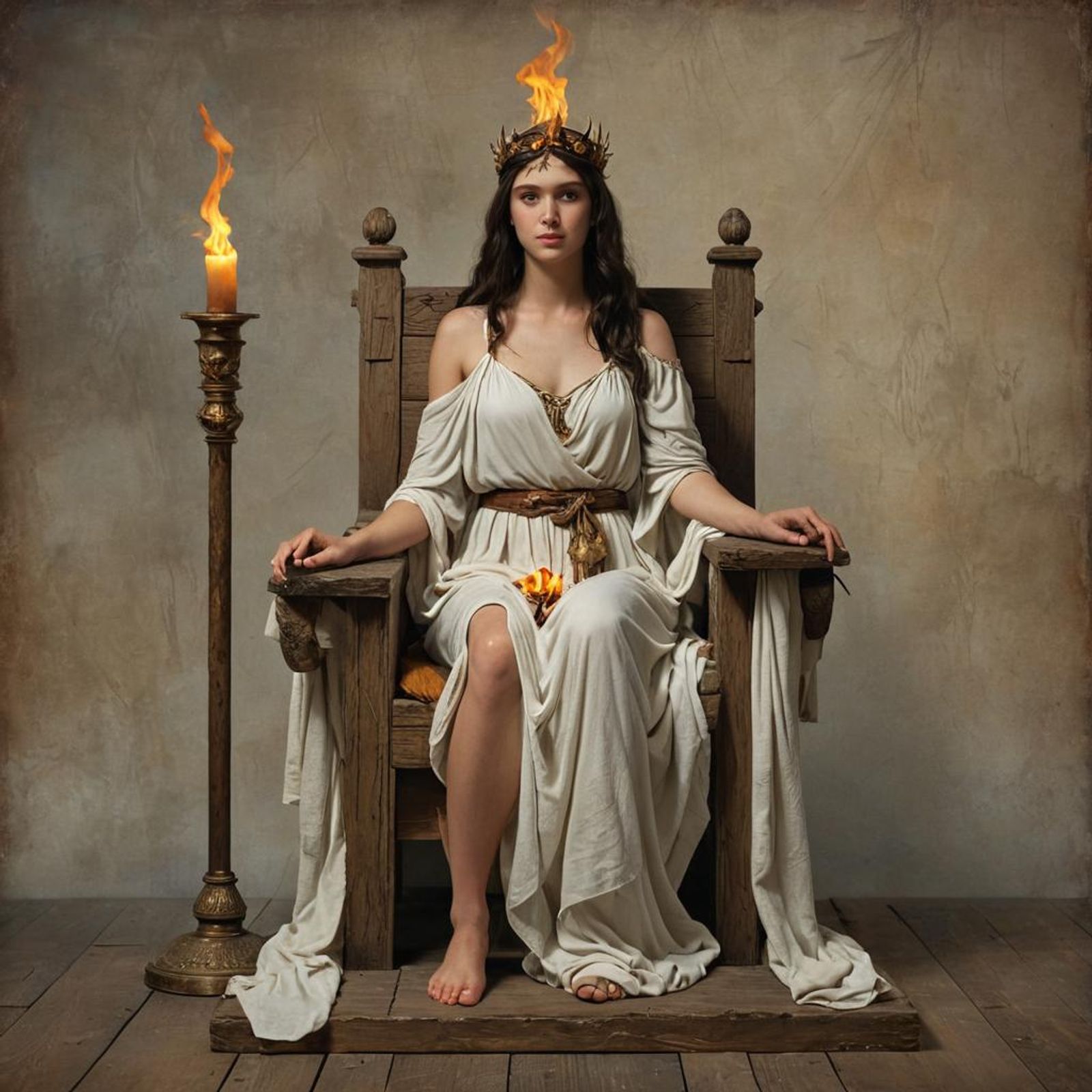 Hestia, the ancient Greek goddess of the hearth and sacrificial flame - AI Generated Artwork ...