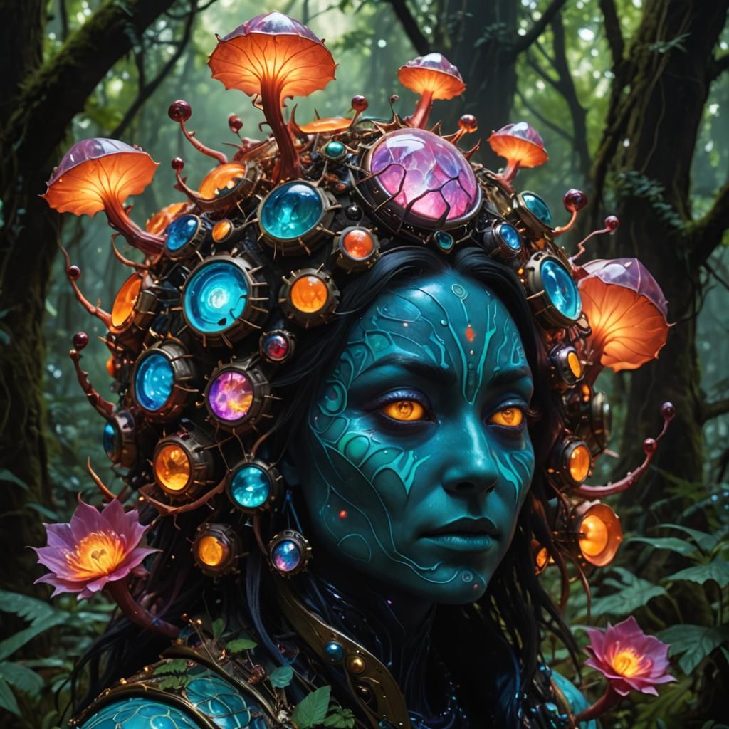 Glowing Otherworldly Creatures in a Vibrant Maxima... - AI Art