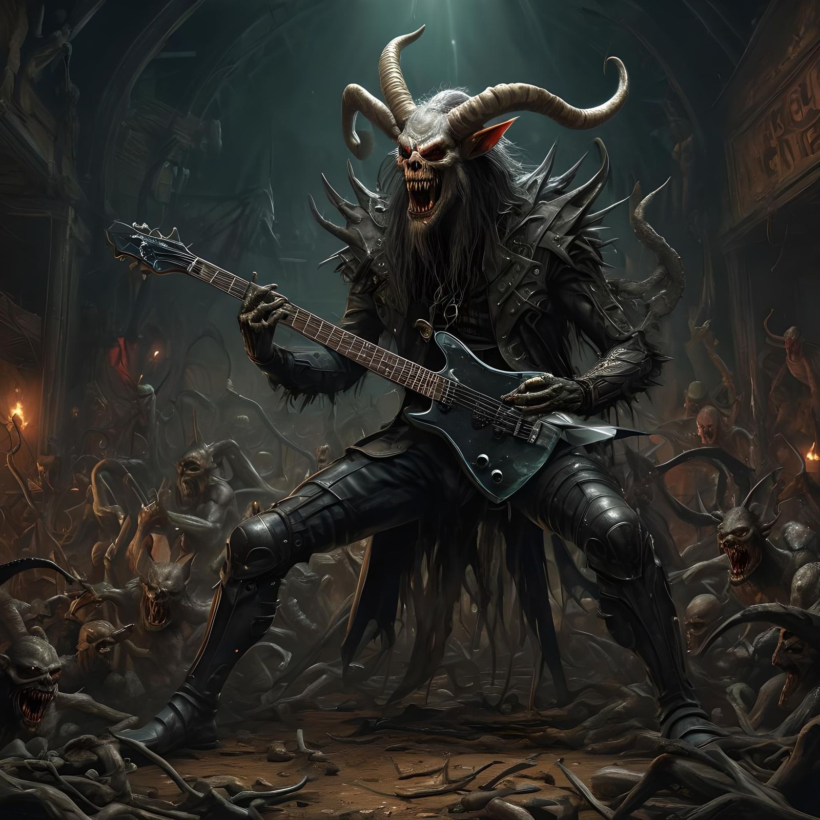Krampus Thrash Metal Mayhem - AI Generated Artwork - NightCafe Creator