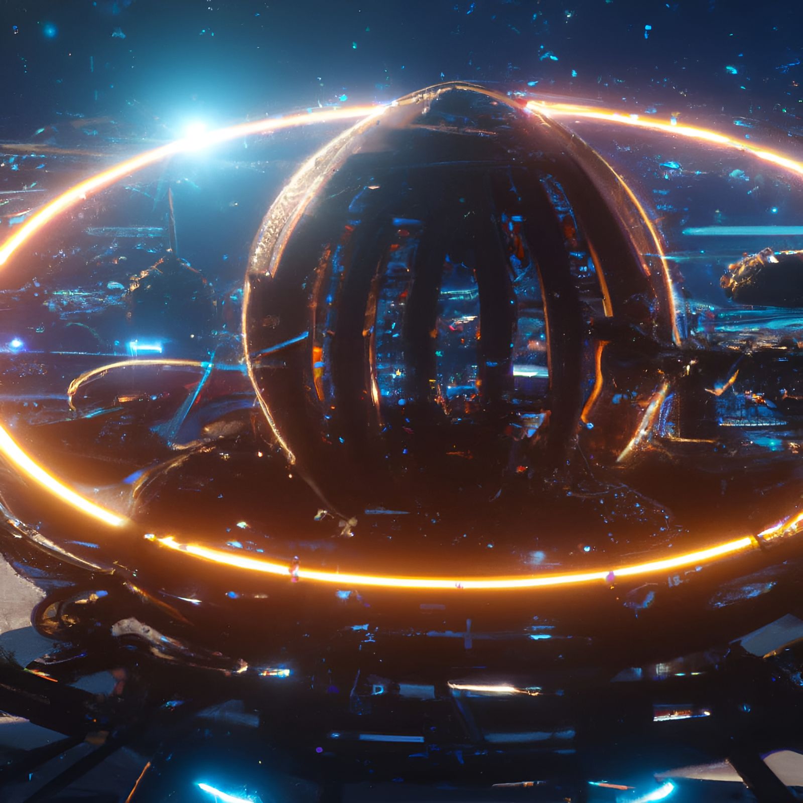 Dyson sphere city, VRay Unreal Engine 5, sci-fi retrofuturism cyberpunk ...