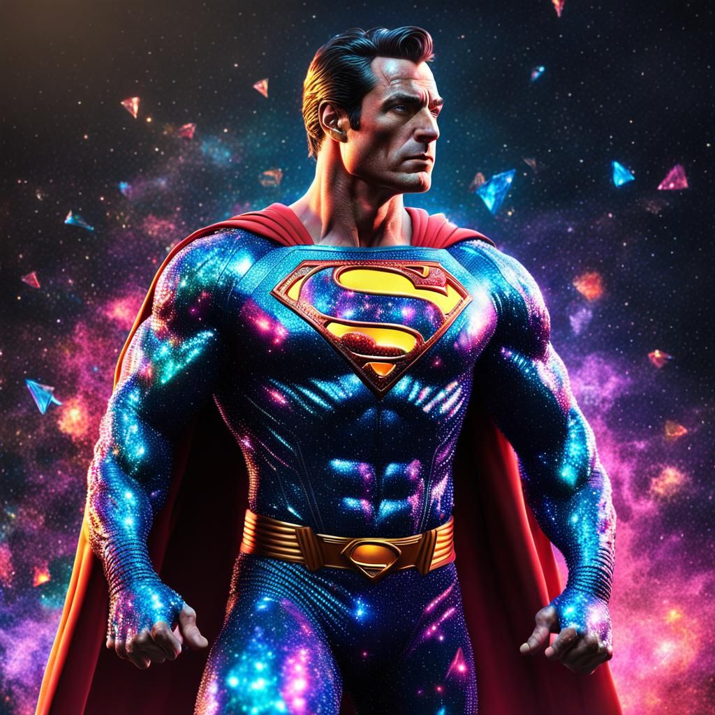 Superman wearing 'Cape of the Cosmos'. - AI Generated Artwork ...