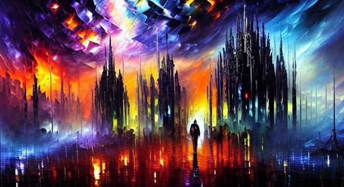Futuristic Dystopian Religious Masterpiece in Graf... - AI Art