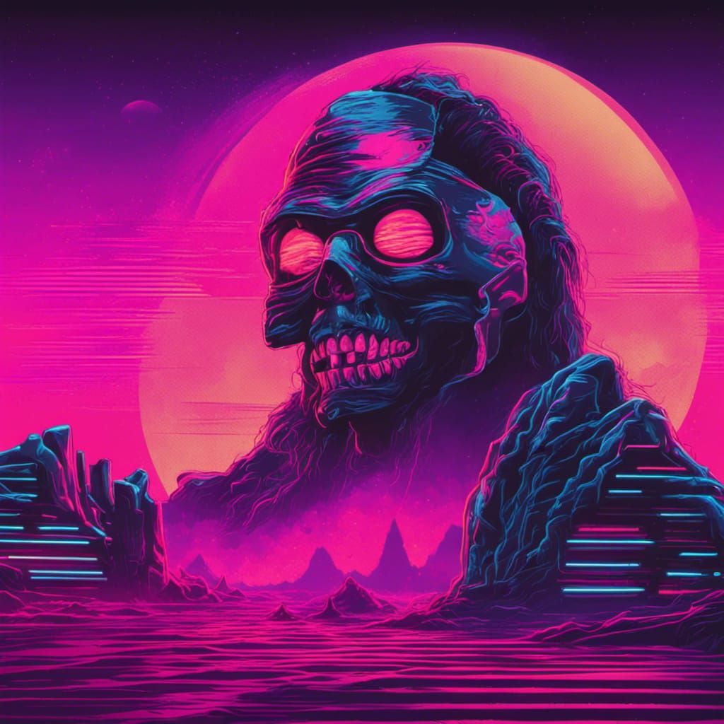 Horror synthwave cyber crypts - AI Generated Artwork - NightCafe Creator