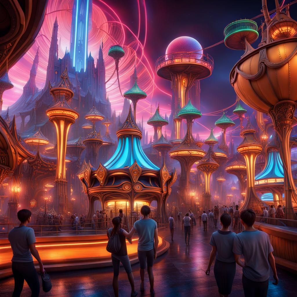 Alternate Multiverse Theme Park - AI Generated Artwork - NightCafe Creator