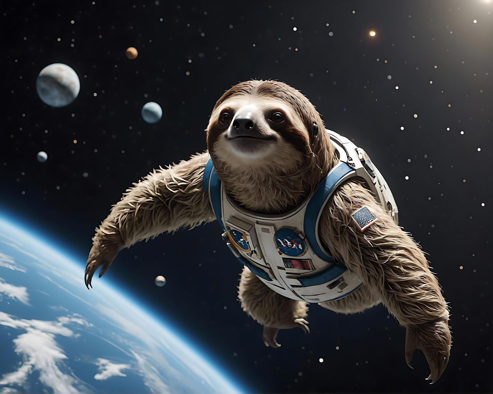 A very confused sloth floating in space. - AI Generated Artwork ...