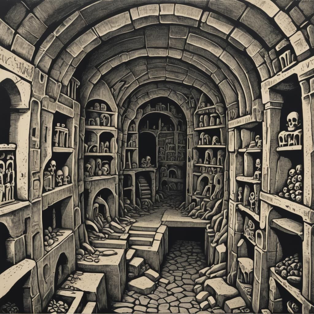 Catacombs of Paris - AI Generated Artwork - NightCafe Creator