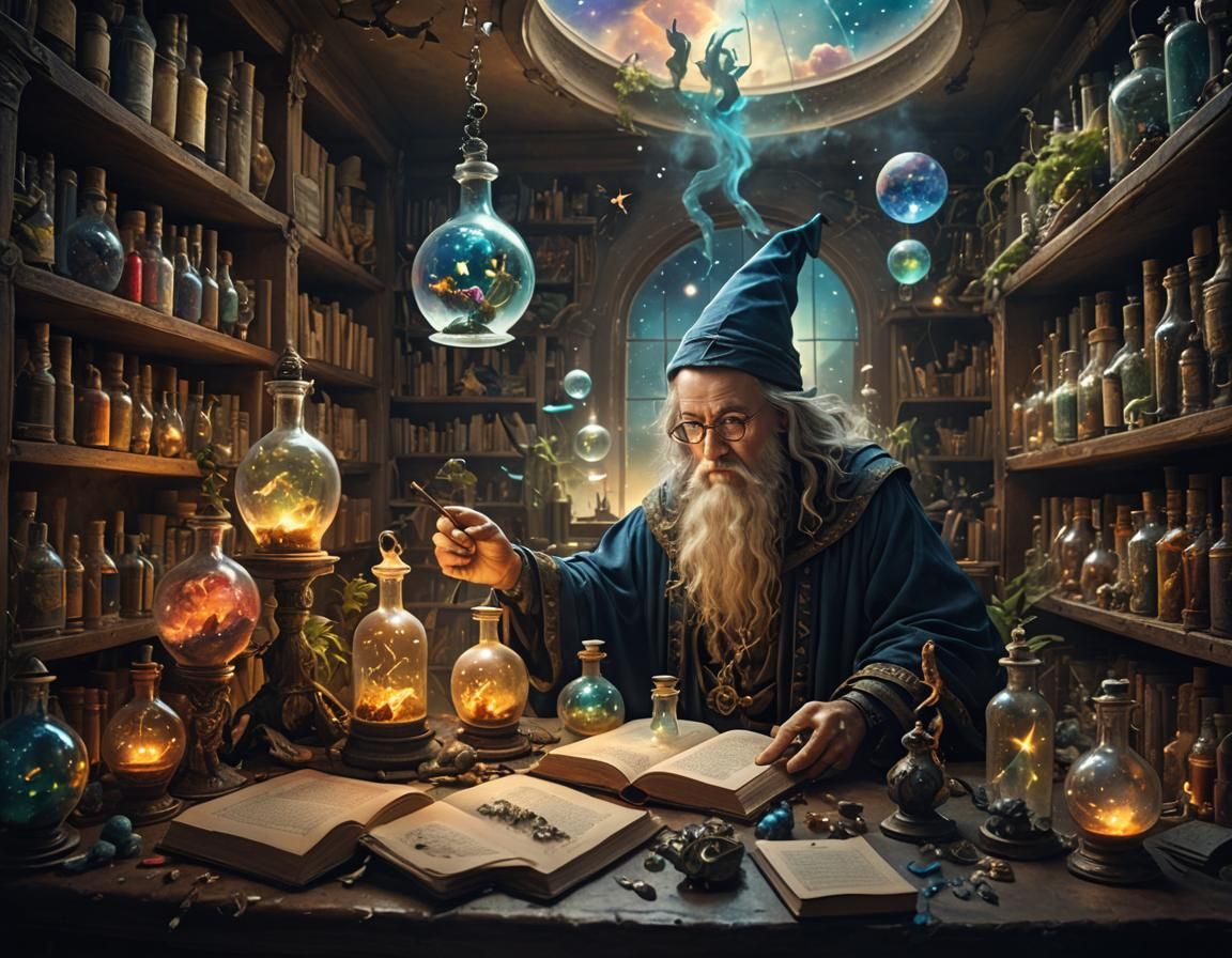 Wizards Lair of Wonder - AI Generated Artwork - NightCafe Creator