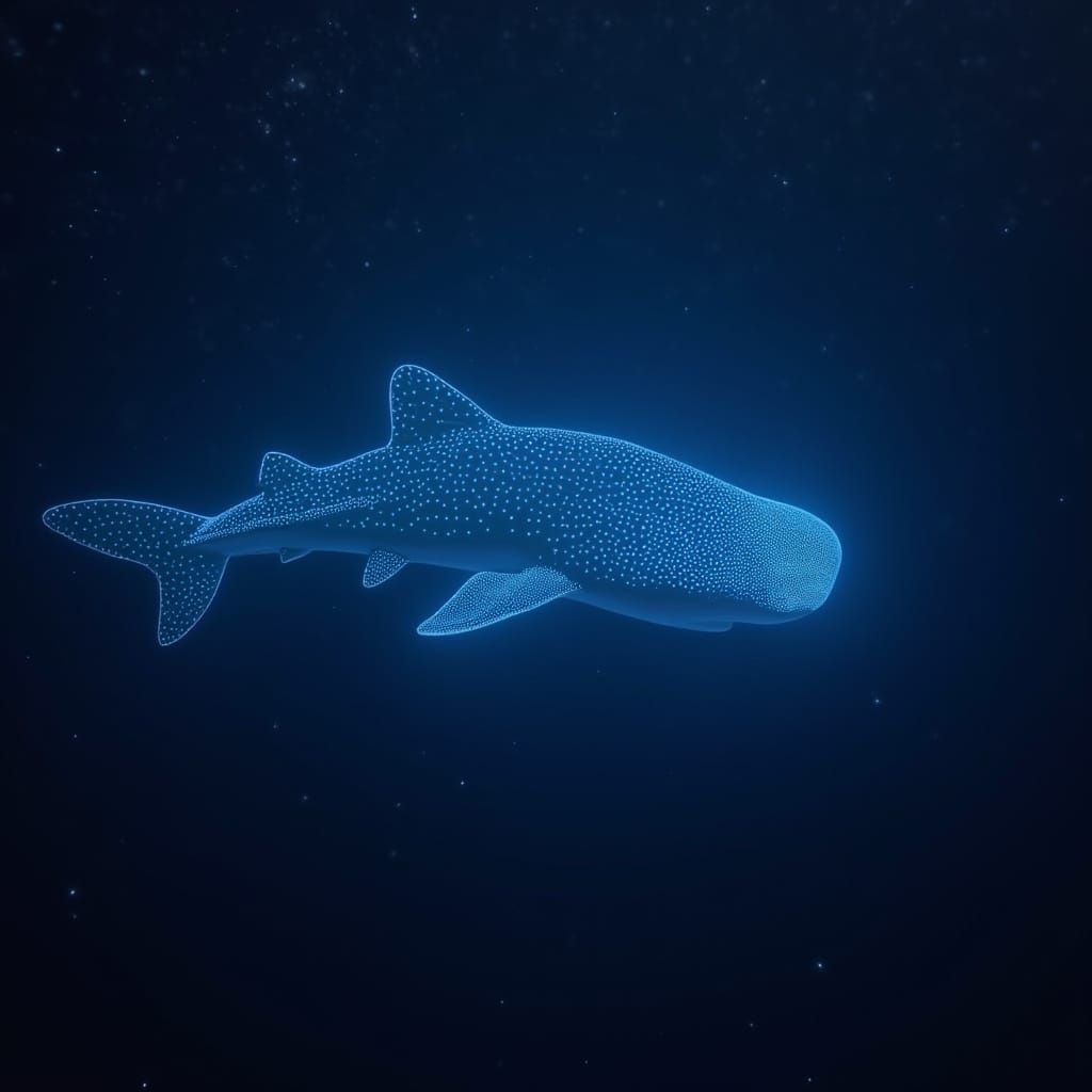 sea Bioluminescent Whale shark - Glowing Whale Shark Illumin...