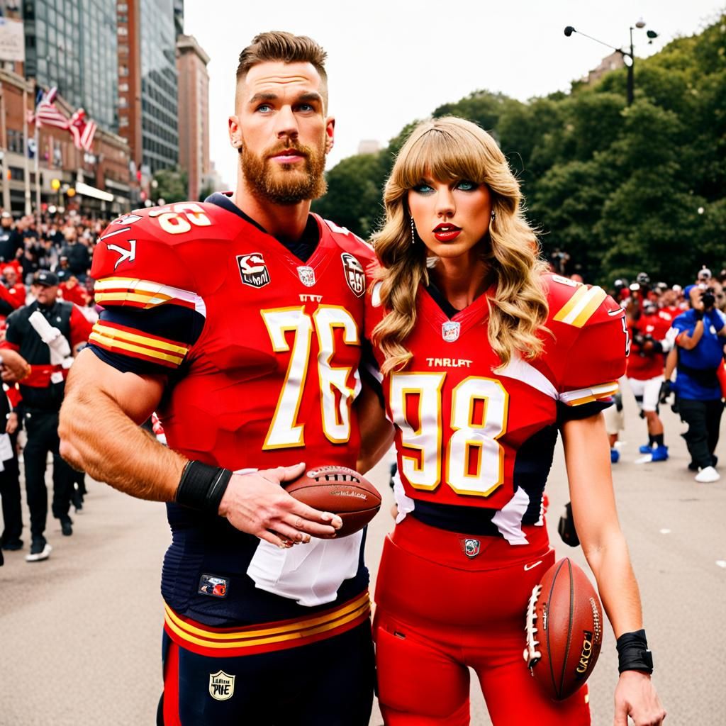 Taylor Swift and Travis Kelce - AI Generated Artwork - NightCafe Creator
