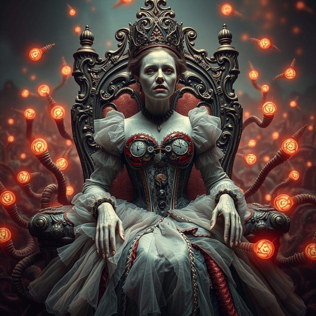 The Sad Queen - Surreal Queen of Heart Worms in Victorian-Er...