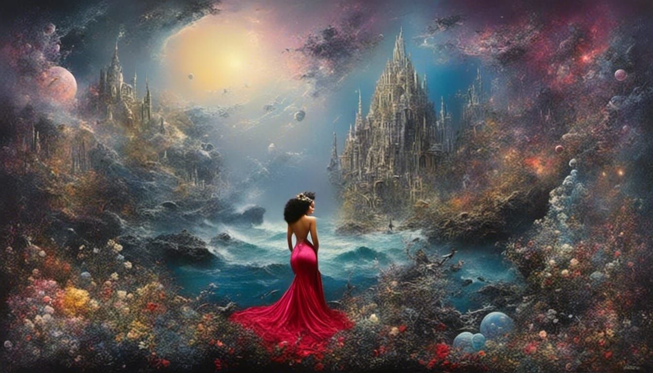 "Avalon" epic hypermodernism matte painting by Amanda Sage in the style ...