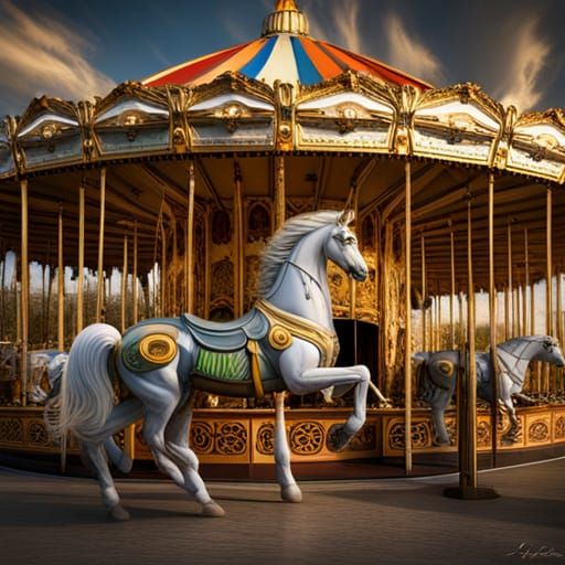 Robotic carousel - AI Generated Artwork - NightCafe Creator